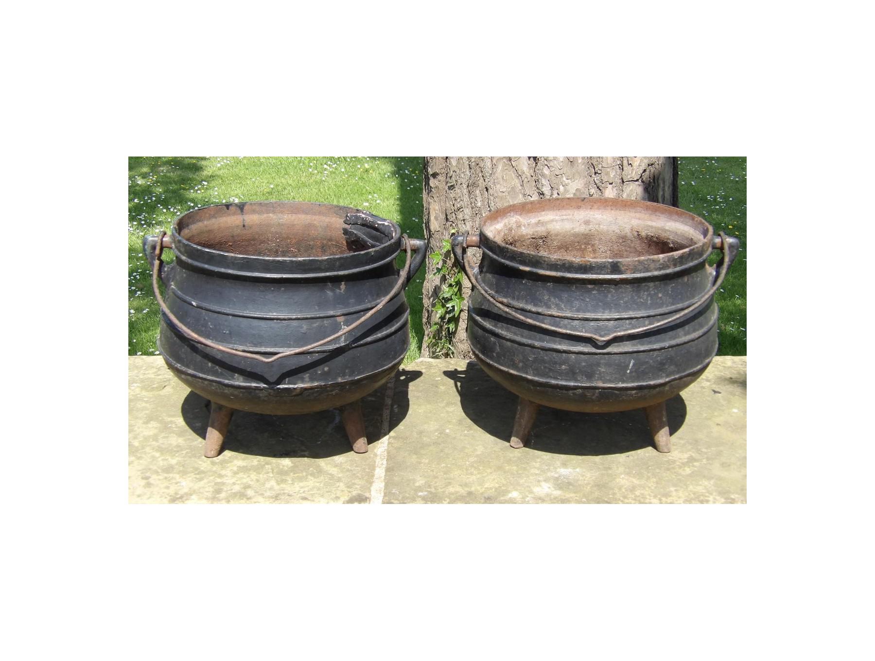Two Old Cast Iron Pots