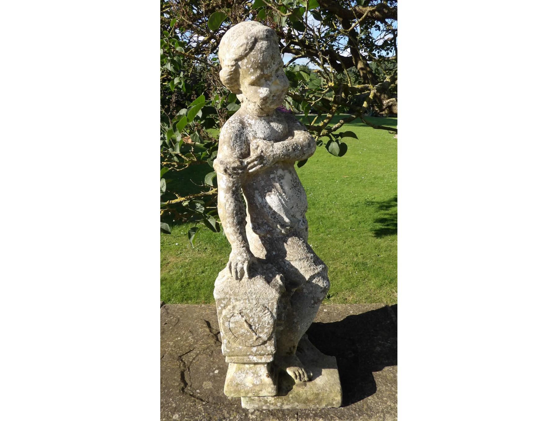 Carved marble Putto