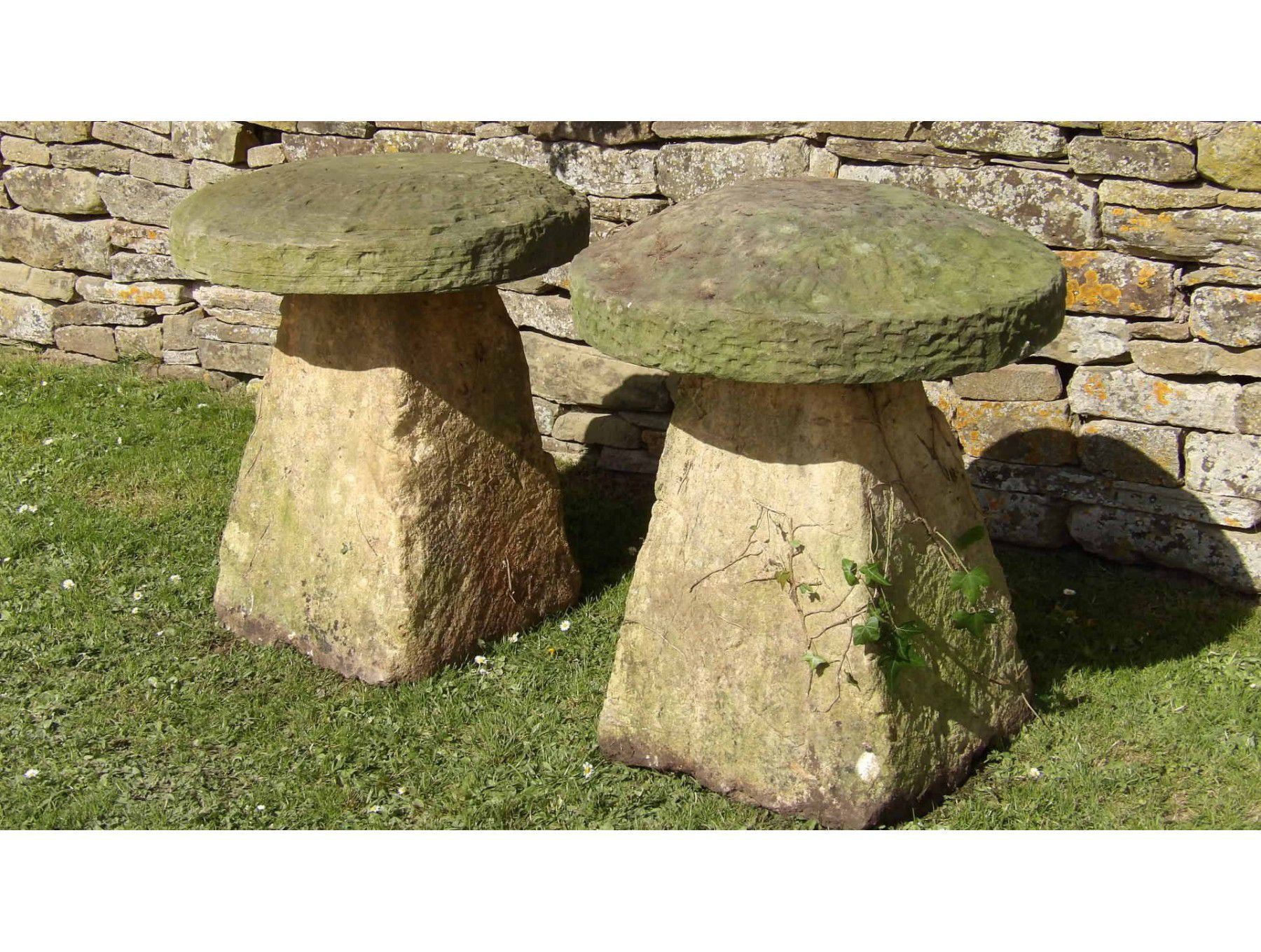 Pair of Antique Staddle Stones | Holloways Garden Antiques