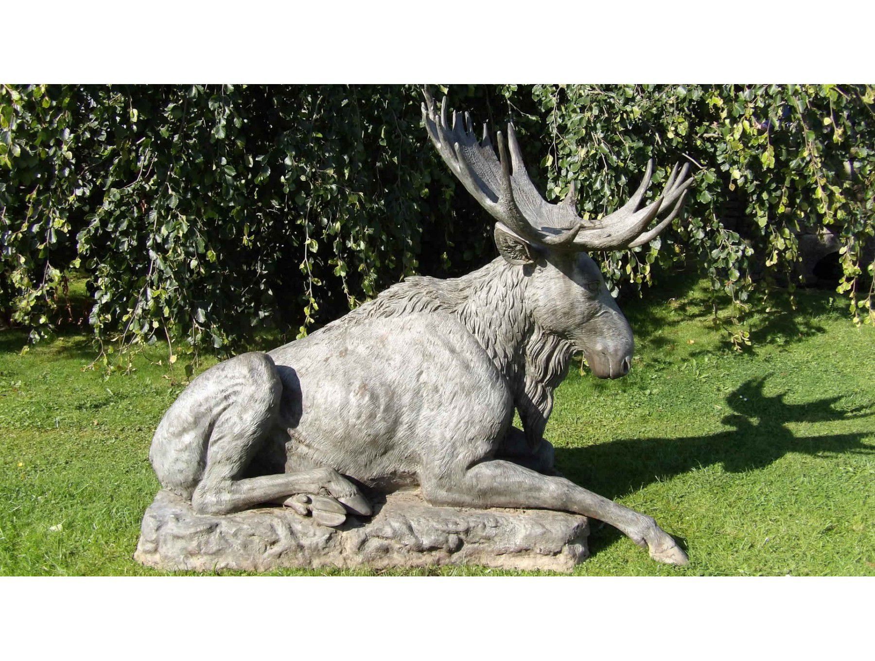 Large Bronze Statue of a Moose | Holloways Garden Ornaments