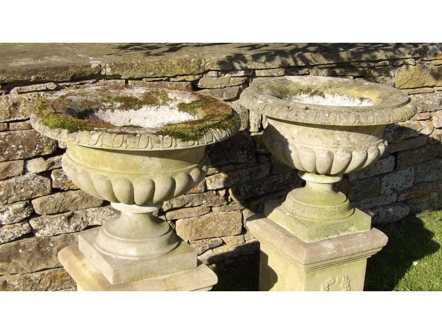 Weathered Haddonstone Urns | Garden Urns | Holloways Garden Ornaments