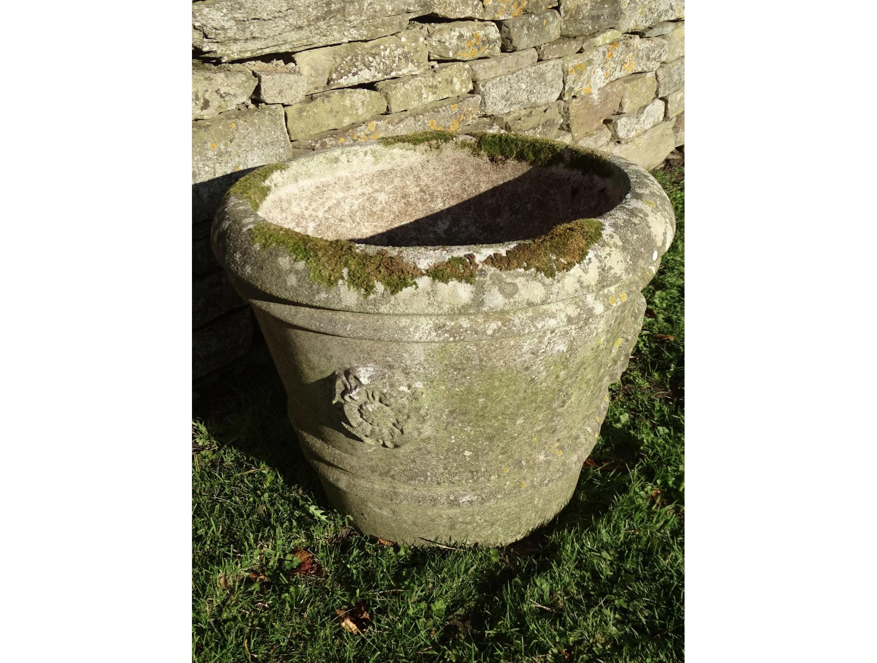 Weathered Garden Planter| Weathered Minsterstone planter|