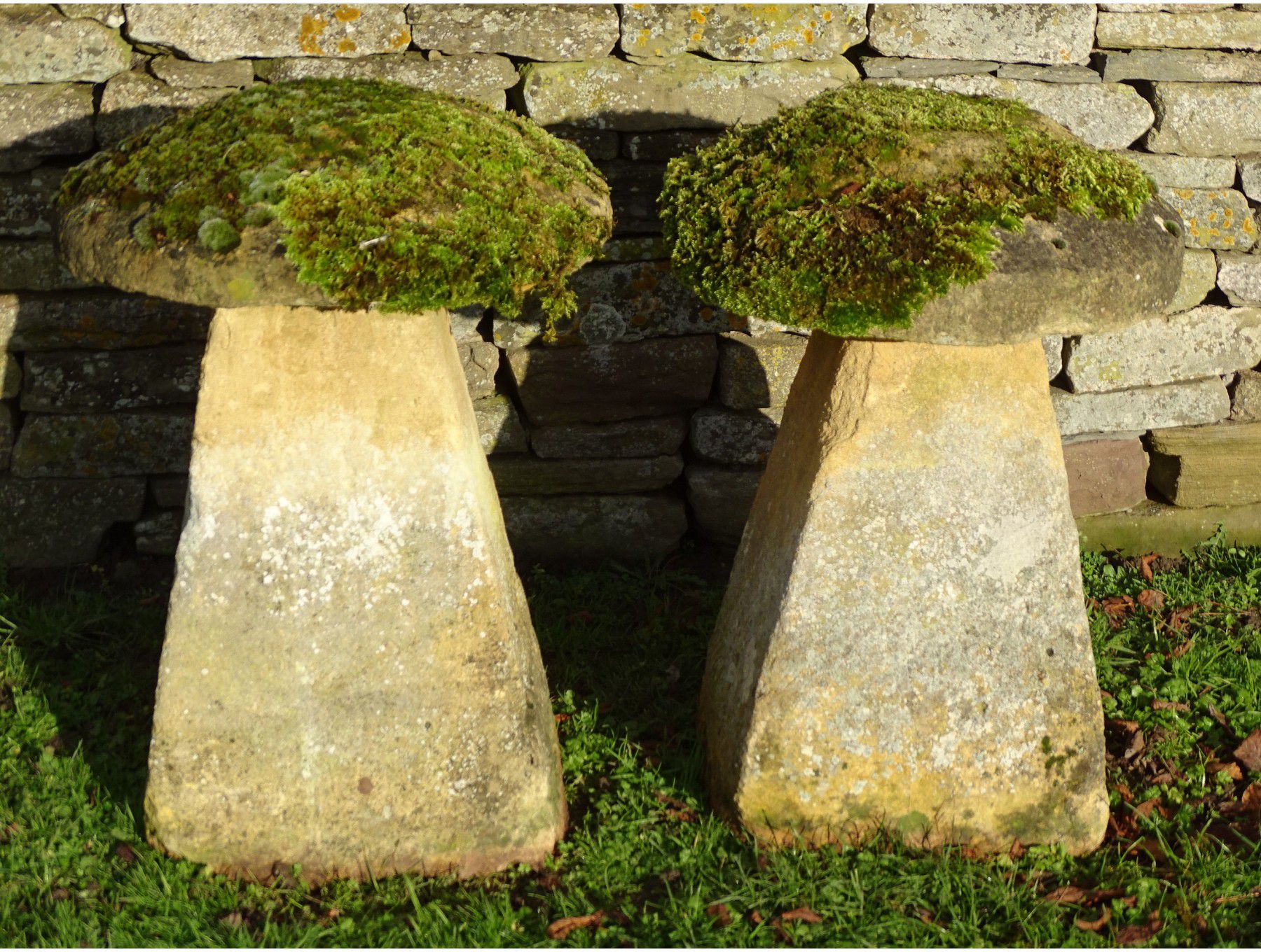 Antique Limestone Staddle Stones| Weathered Cotswold Stone Staddlestones|