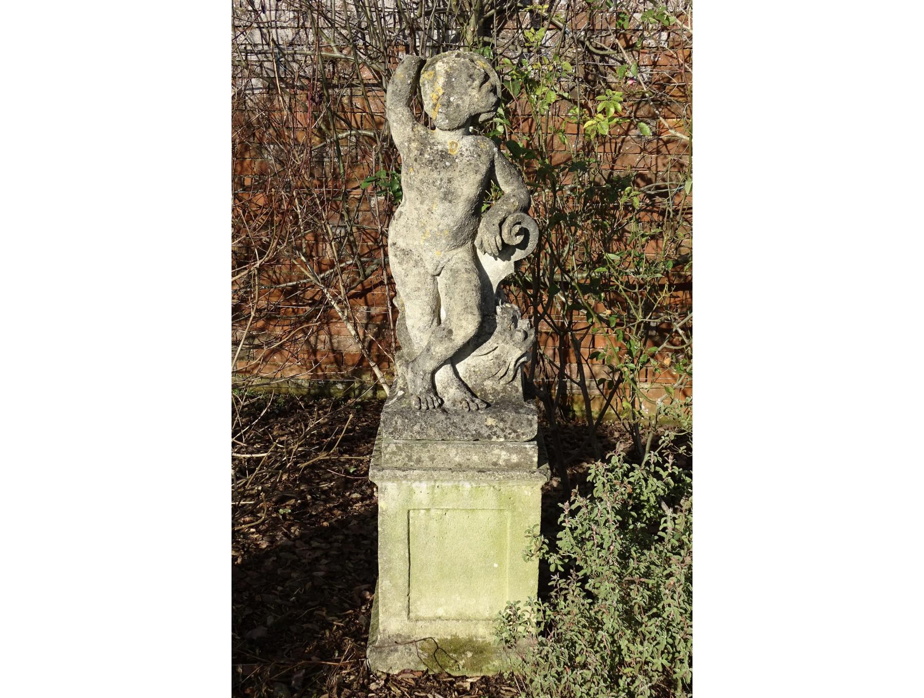 Antique Limestone Statue|Interesting Garden Feature|