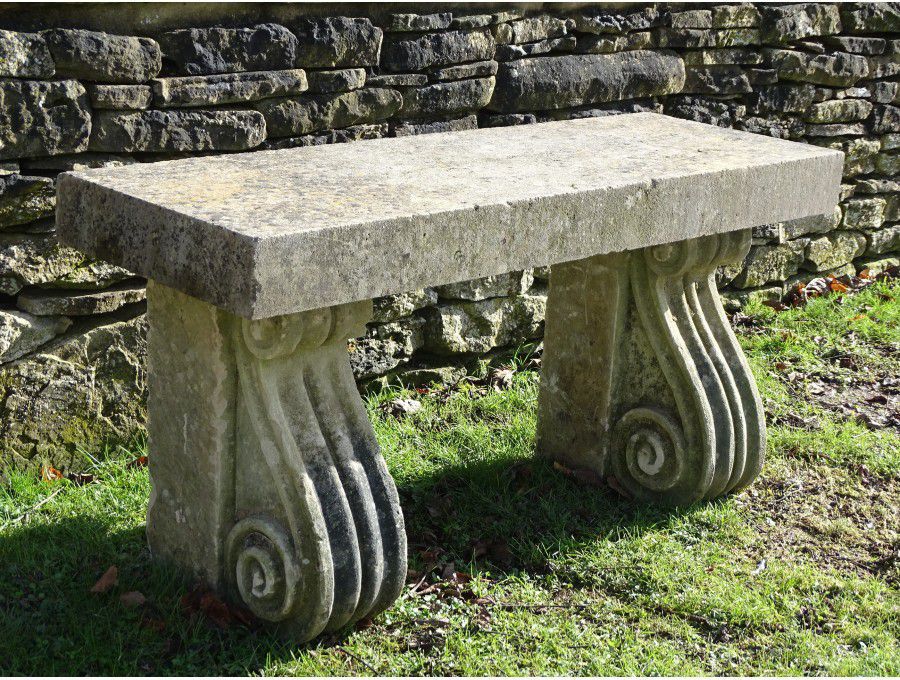 Antique Limestone Seat|Garden Bench Made from Salvaged Materials|