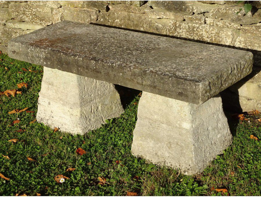 Carved Stone Garden Seat|