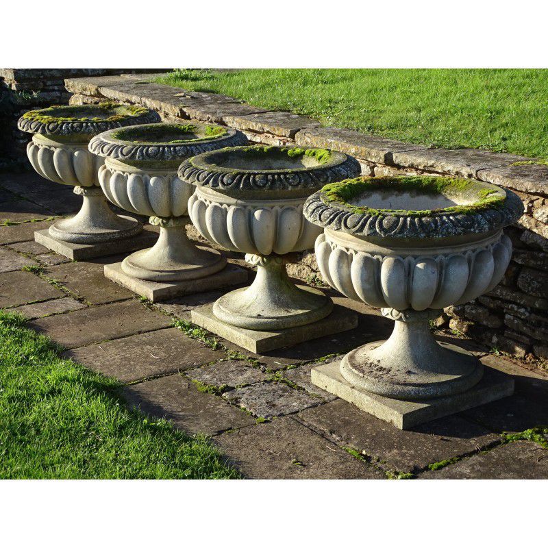 Weathered Haddonstone Urns|
