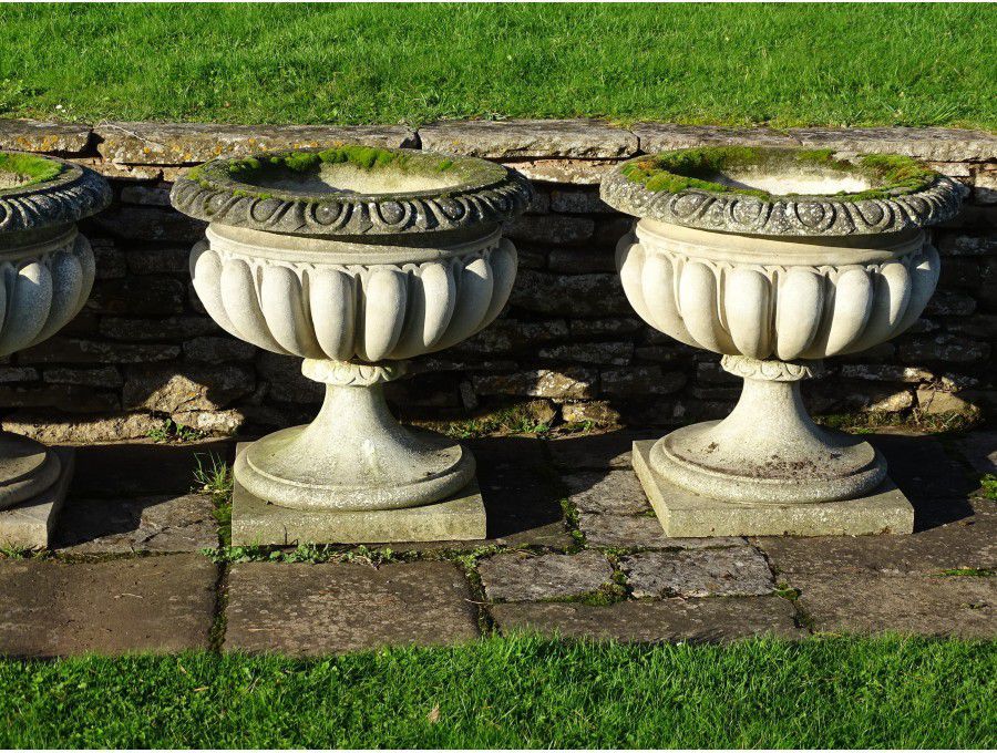 Weathered Haddonstone Urns|