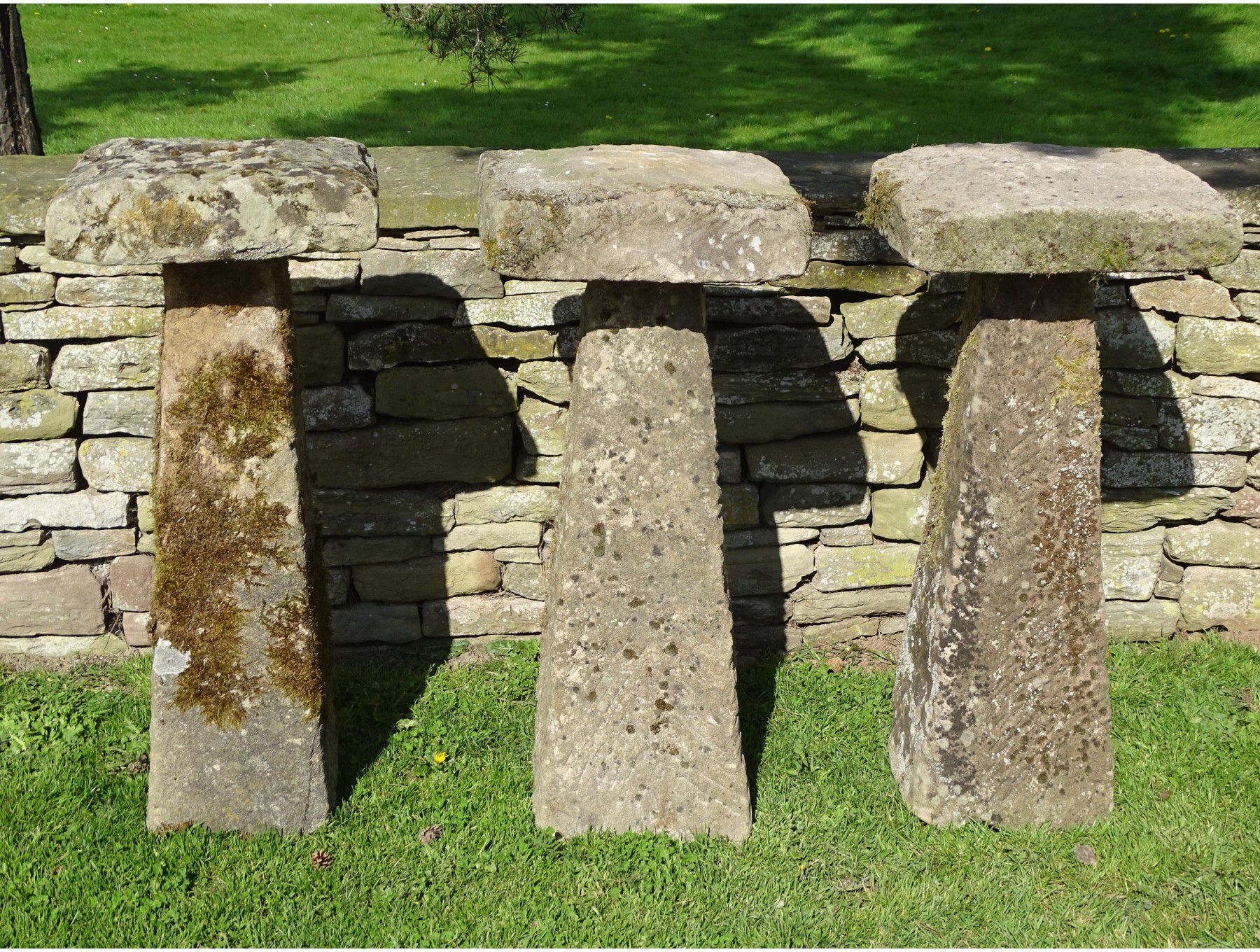 Antique Sandstone Staddlestone|Tall Staddlestones from Derbyshire|