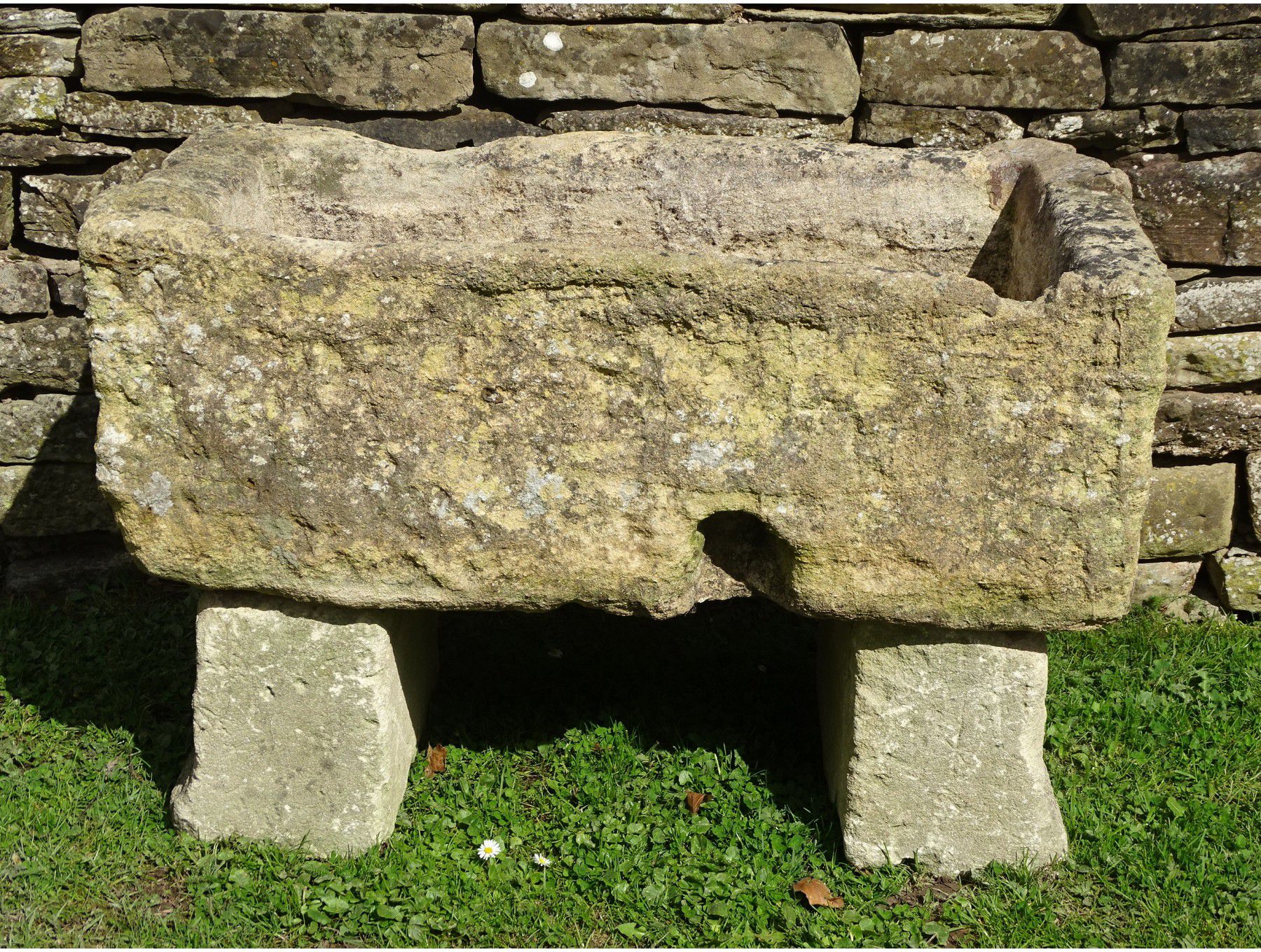 Antique Limestone Trough on Blocks|