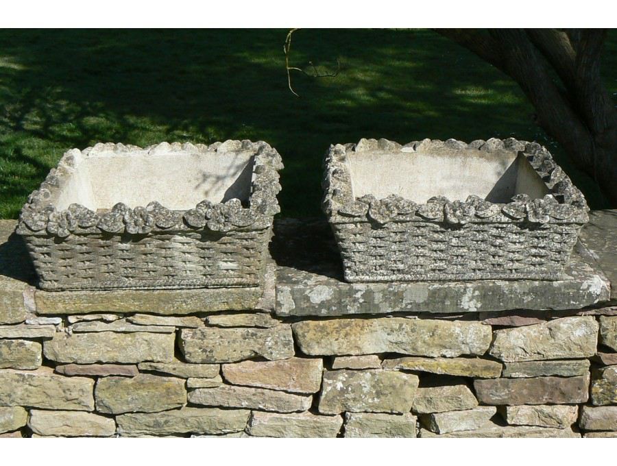 Pair Stone Planters | Antique Planters | Holloways Garden Planters