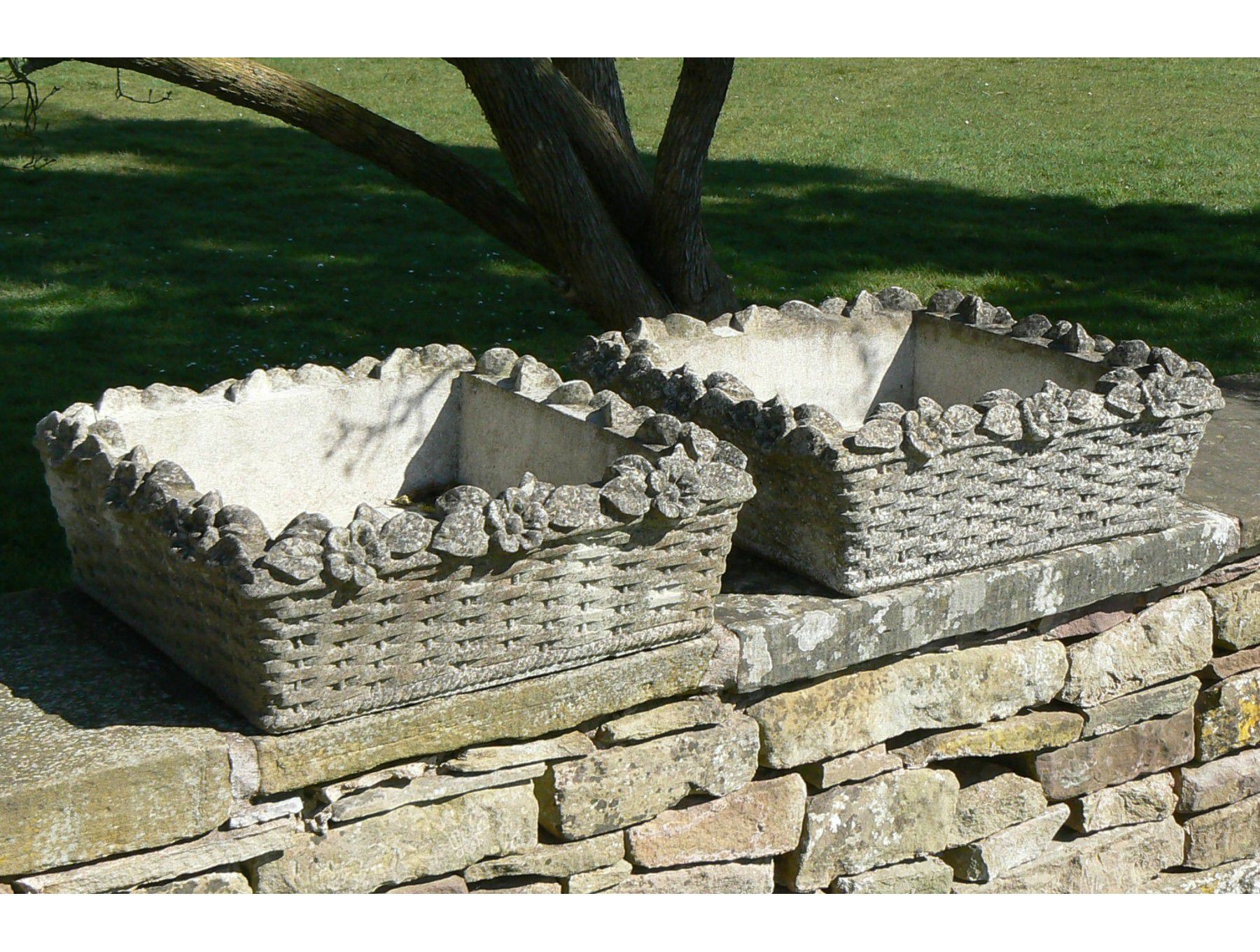 Pair Stone Planters | Antique Planters | Holloways Garden Planters
