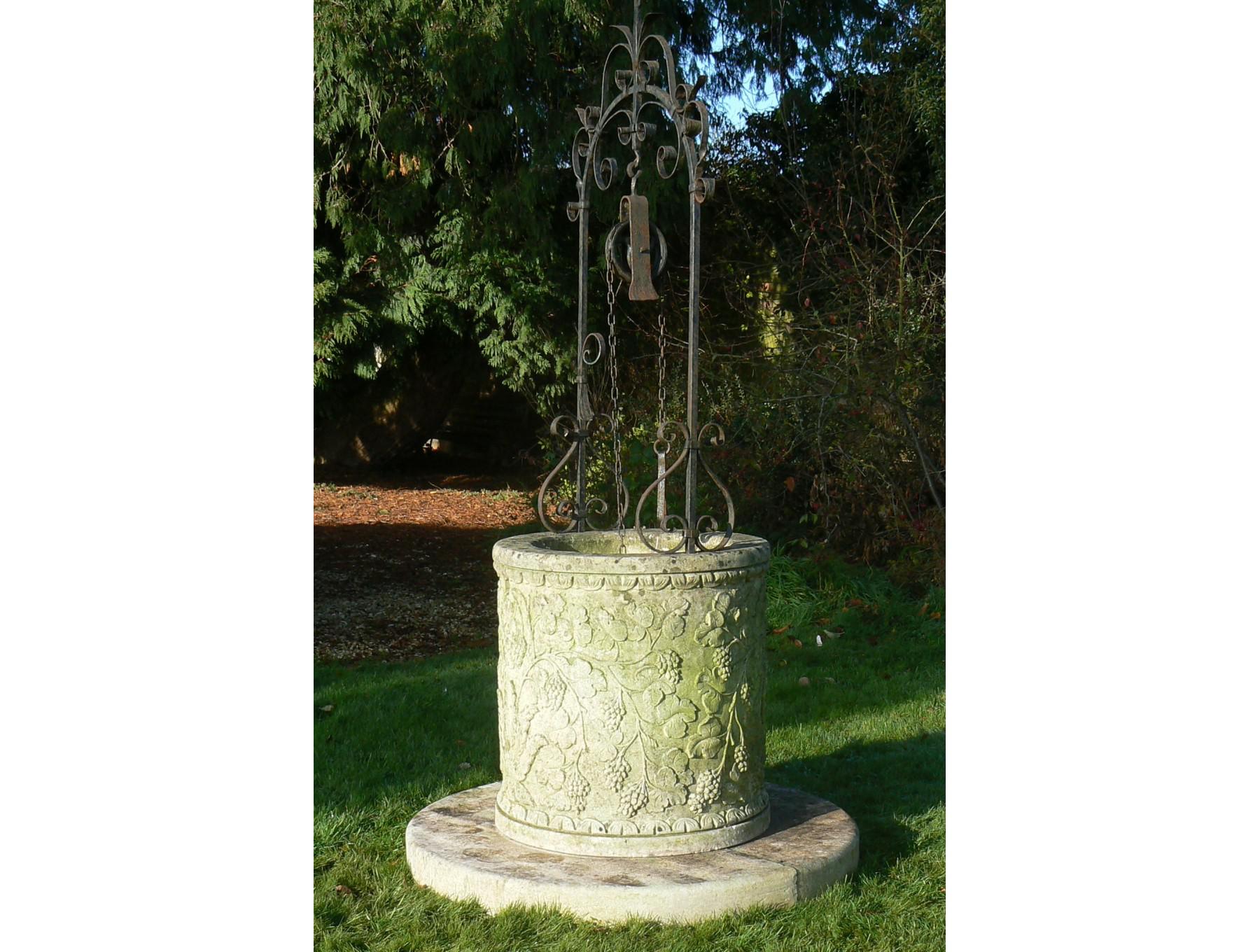 Carved Stone Well Head| Stone Ornaments|Holloways Garden Antiques