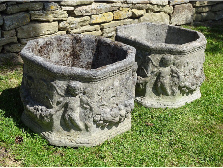 Weathered Chilstone Planters (Pair)|