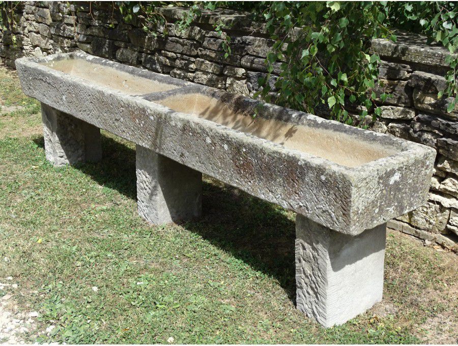 Long Stone Trough on Blocks|