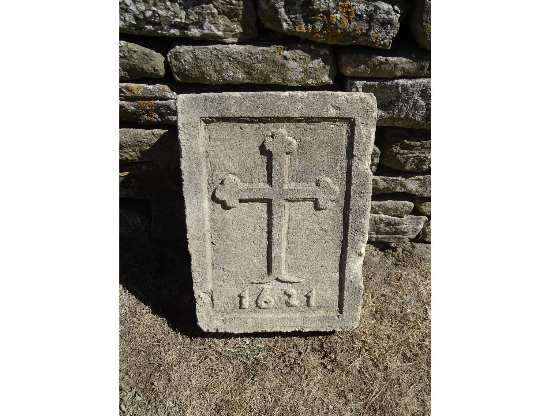 Antique Limestone Date Stone|