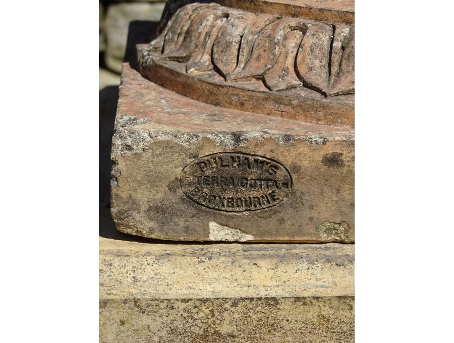 Antique Terracotta Urn on Base|