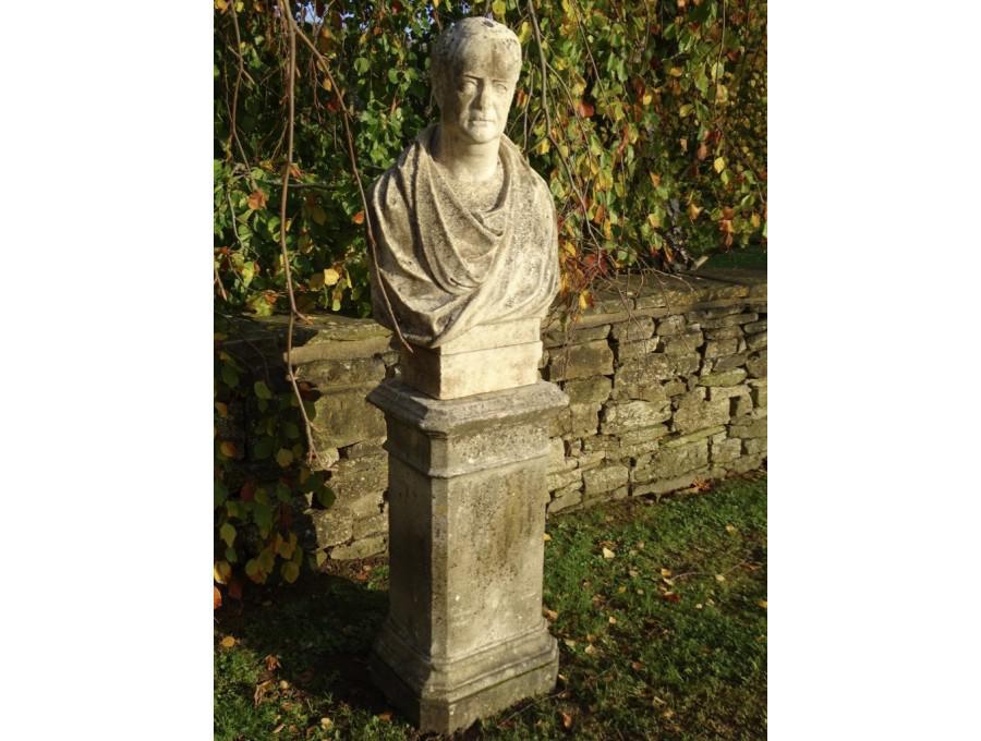 J. G. Lough Marble Bust on Plinth|