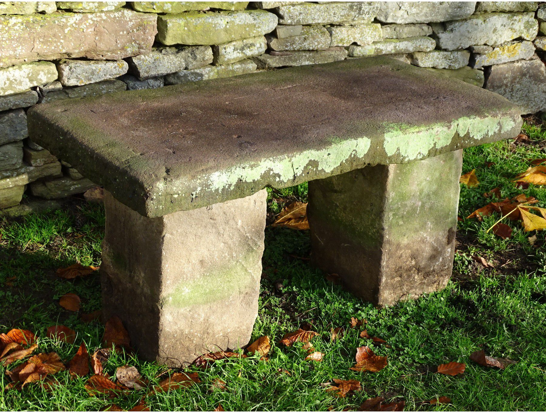 Vintage Stone Garden Seat|