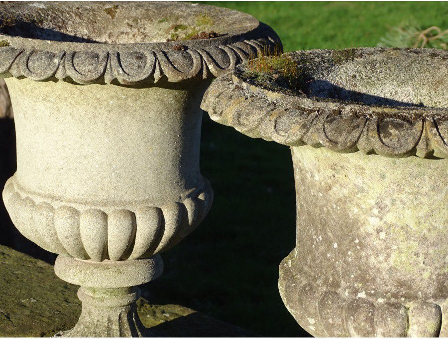 Weathered Haddonstone Urns (Pair)|