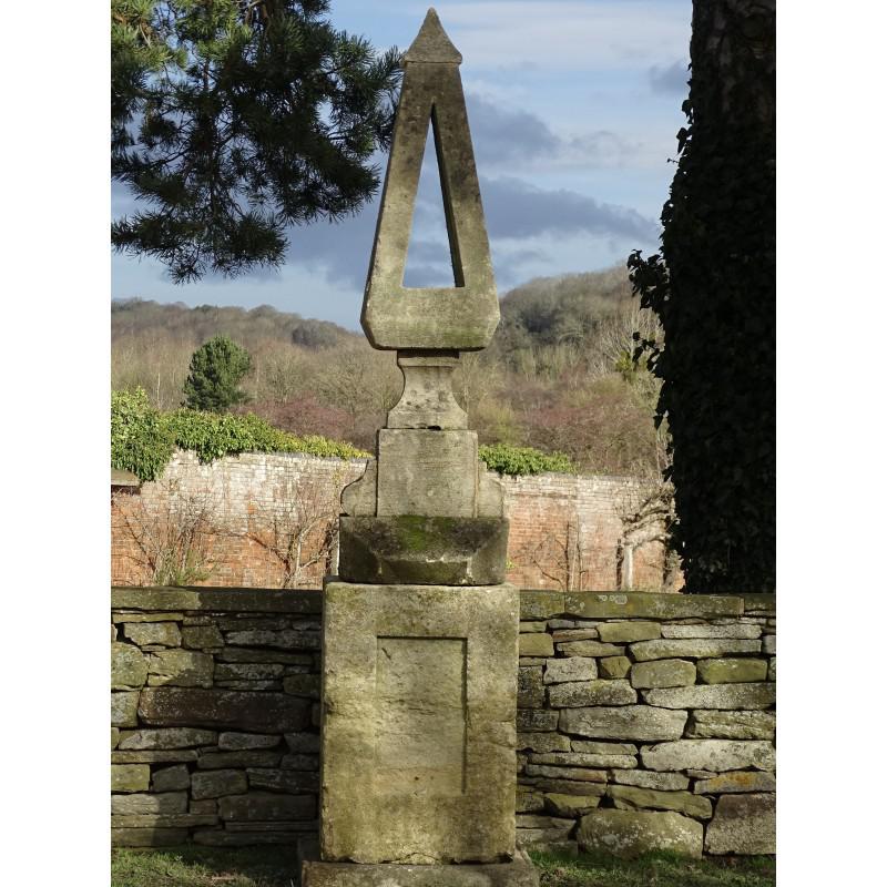 Large Antique Garden Obelisk|