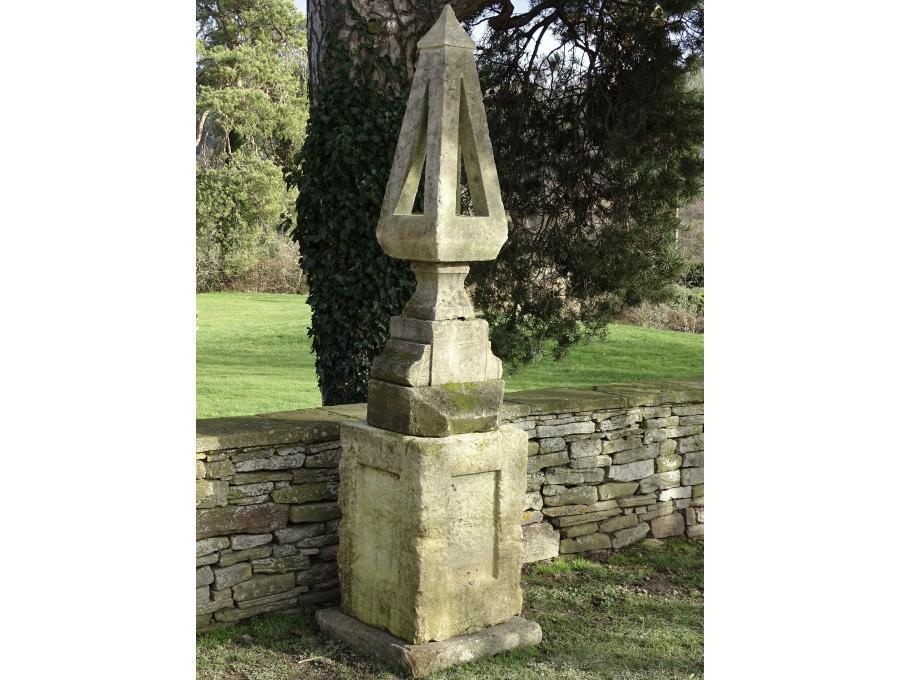 Large Antique Garden Obelisk|