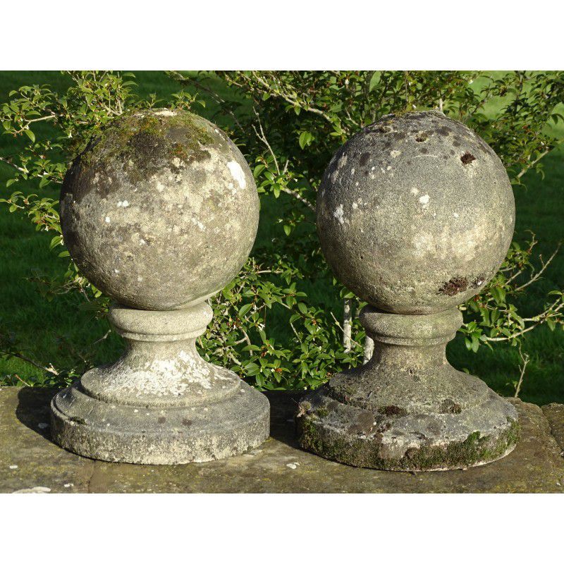 Stone Ball Finials (Pair)|