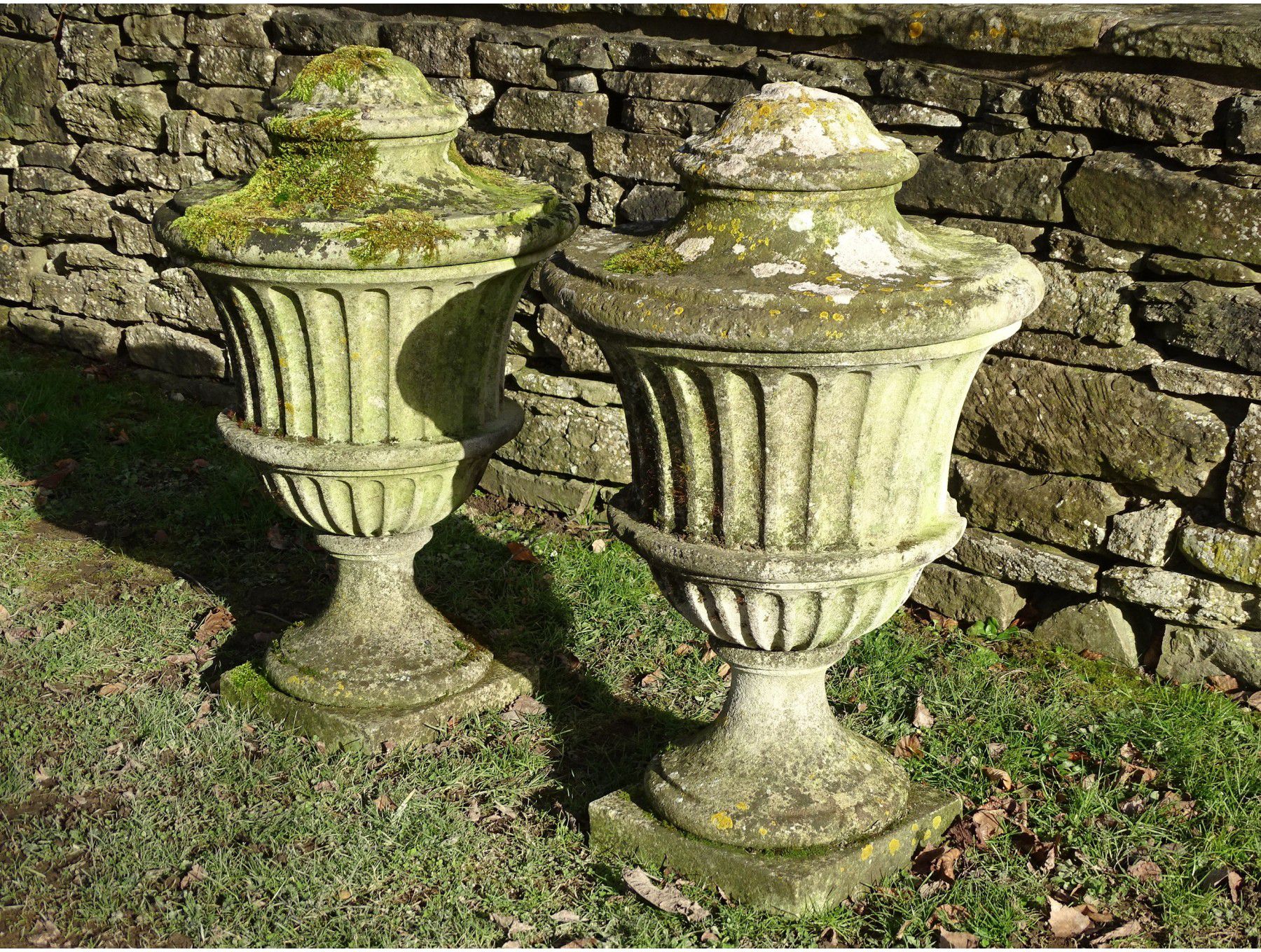 Antique Stone Finials (Pair)|