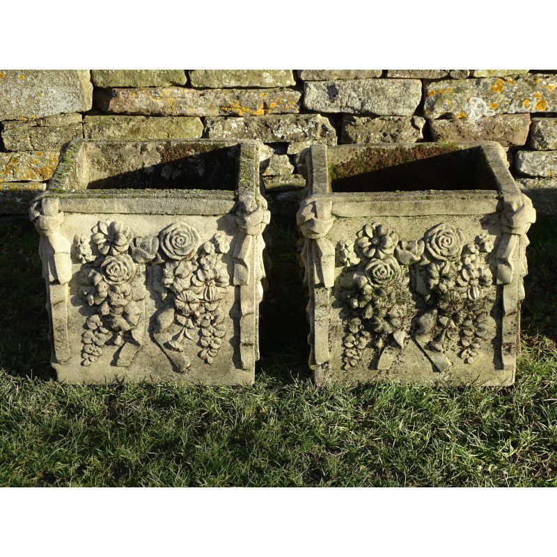 Weathered Haddonstone Planters (Pair)|