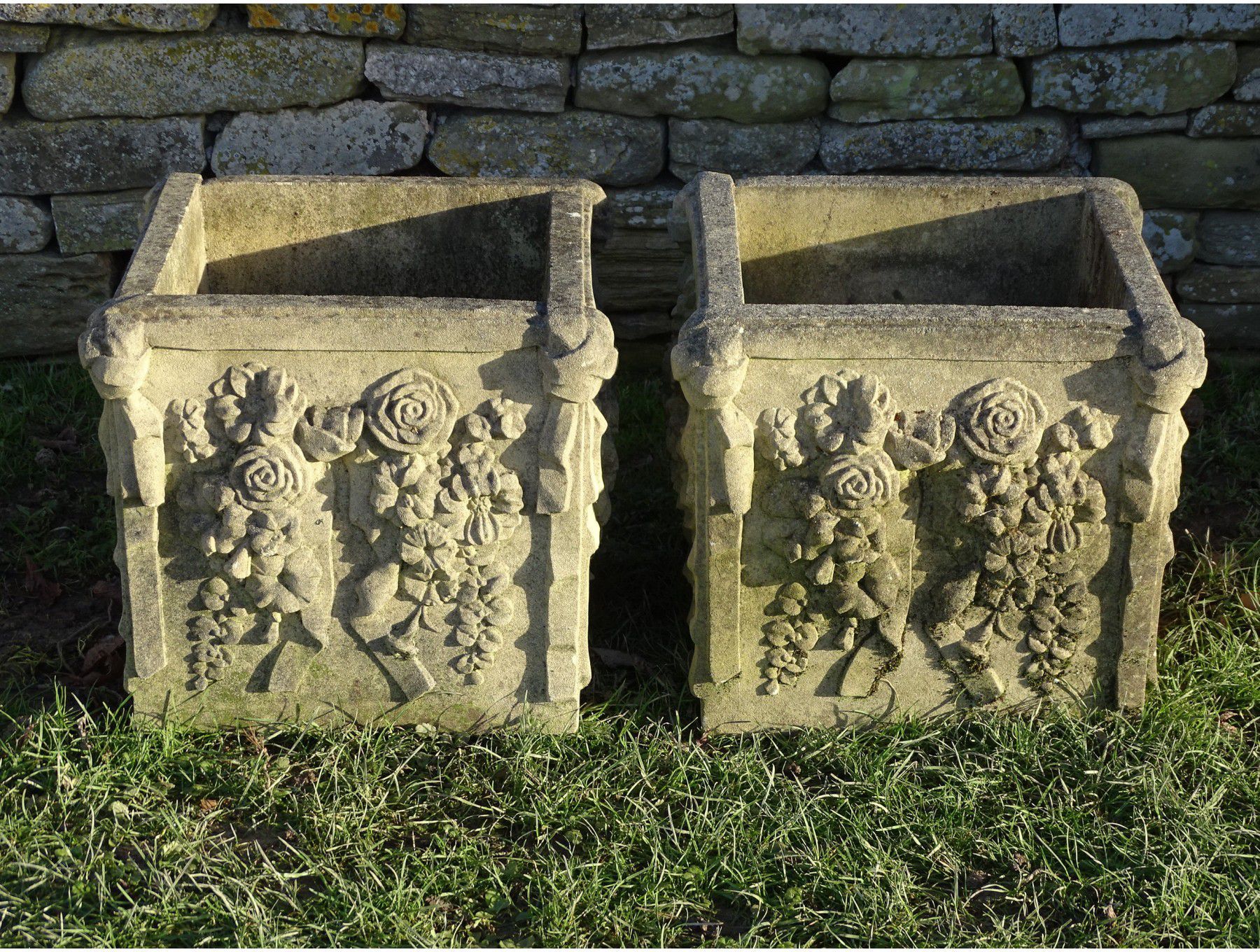 Weathered Haddonstone Planters (Pair)|