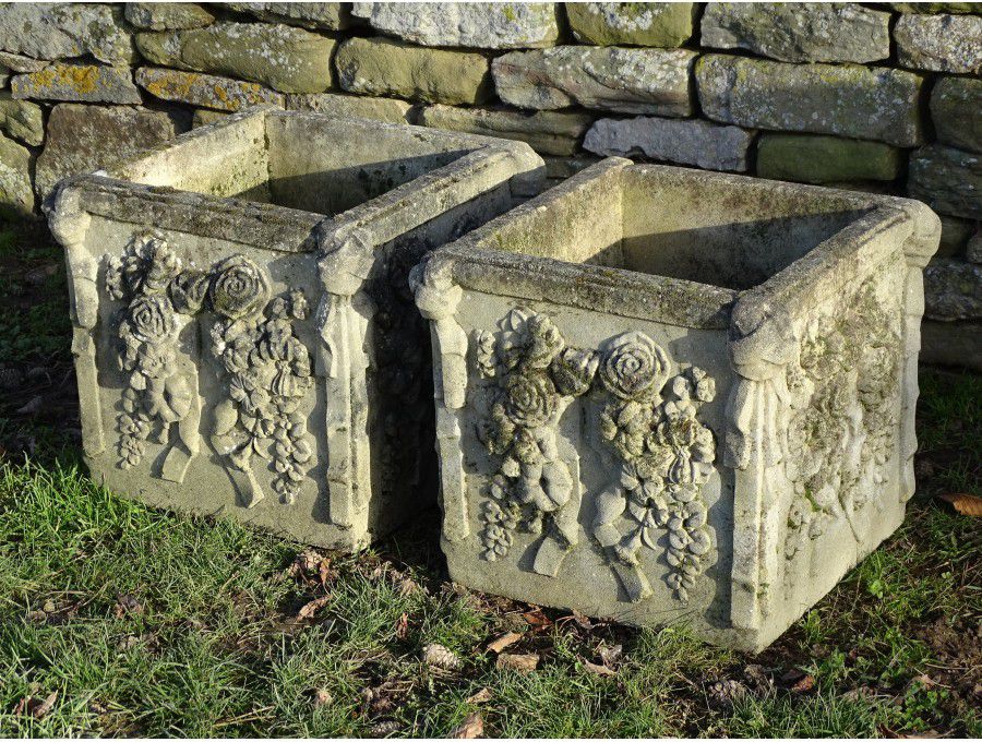 Weathered Haddonstone Planters (Pair)|