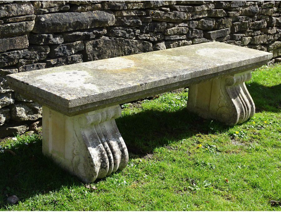 Large Weathered Stone Bench|
