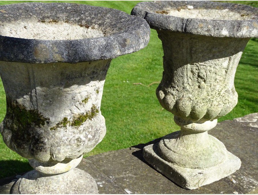 Vintage Stone Urns (Pair)|