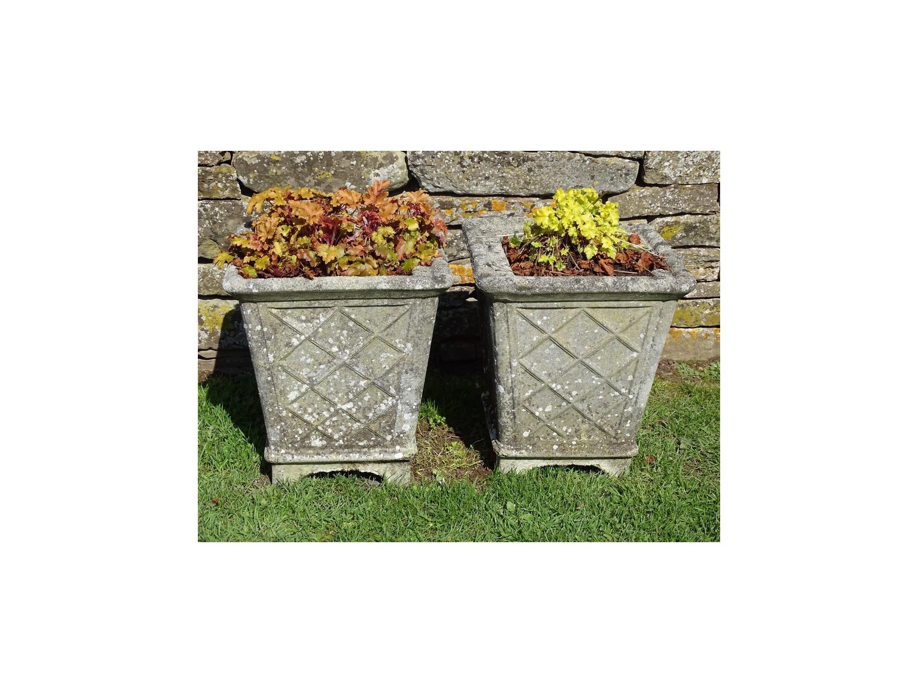 Square Lattice Planters (Pair)|