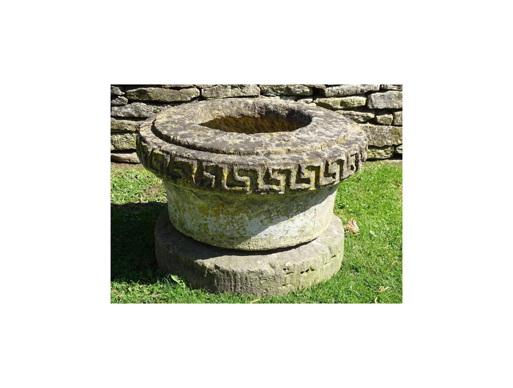 Antique Limestone Garden Planter|