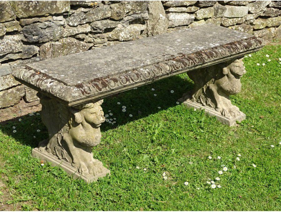 Weathered Haddonstone Bench|