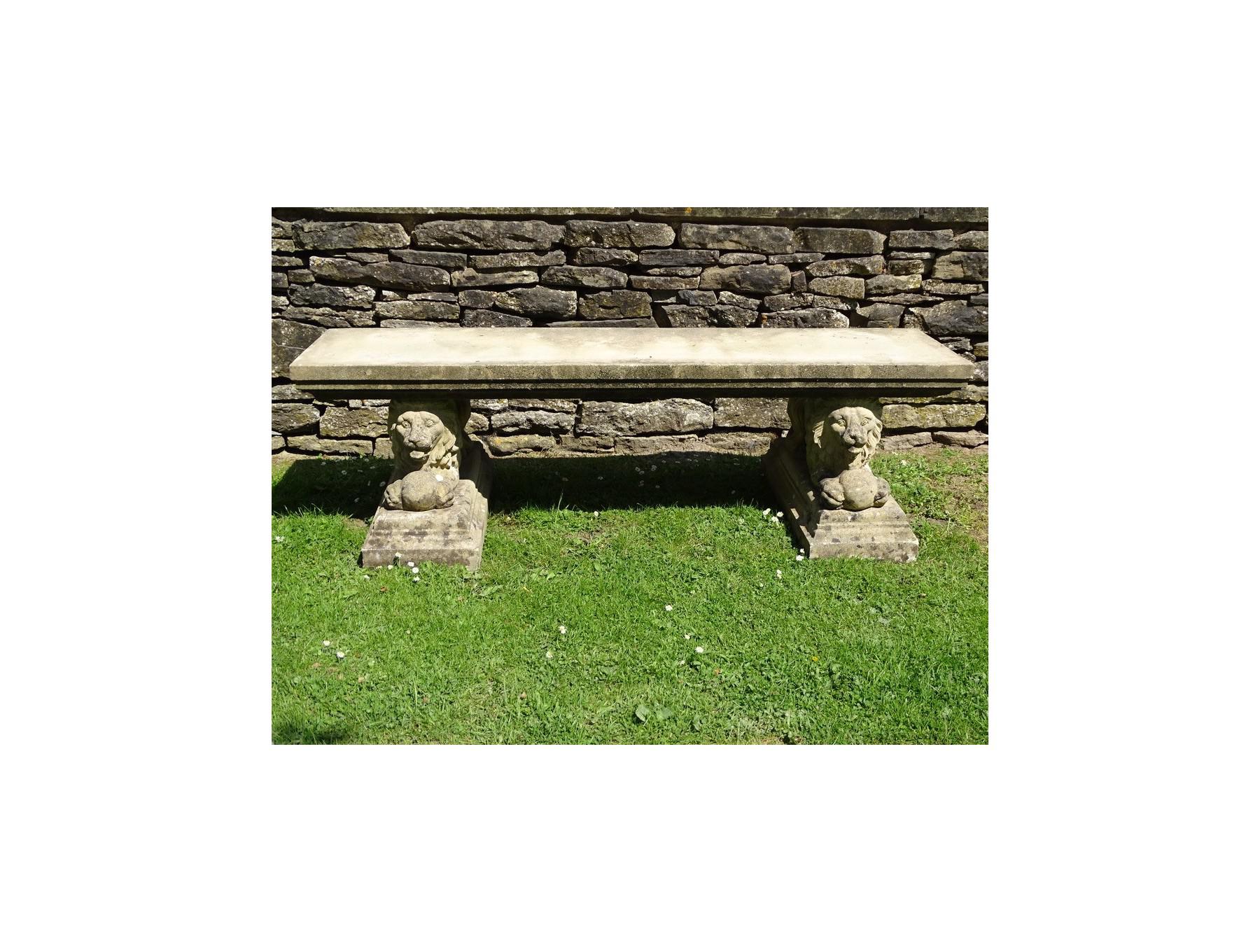 Large Vintage Stone Bench|