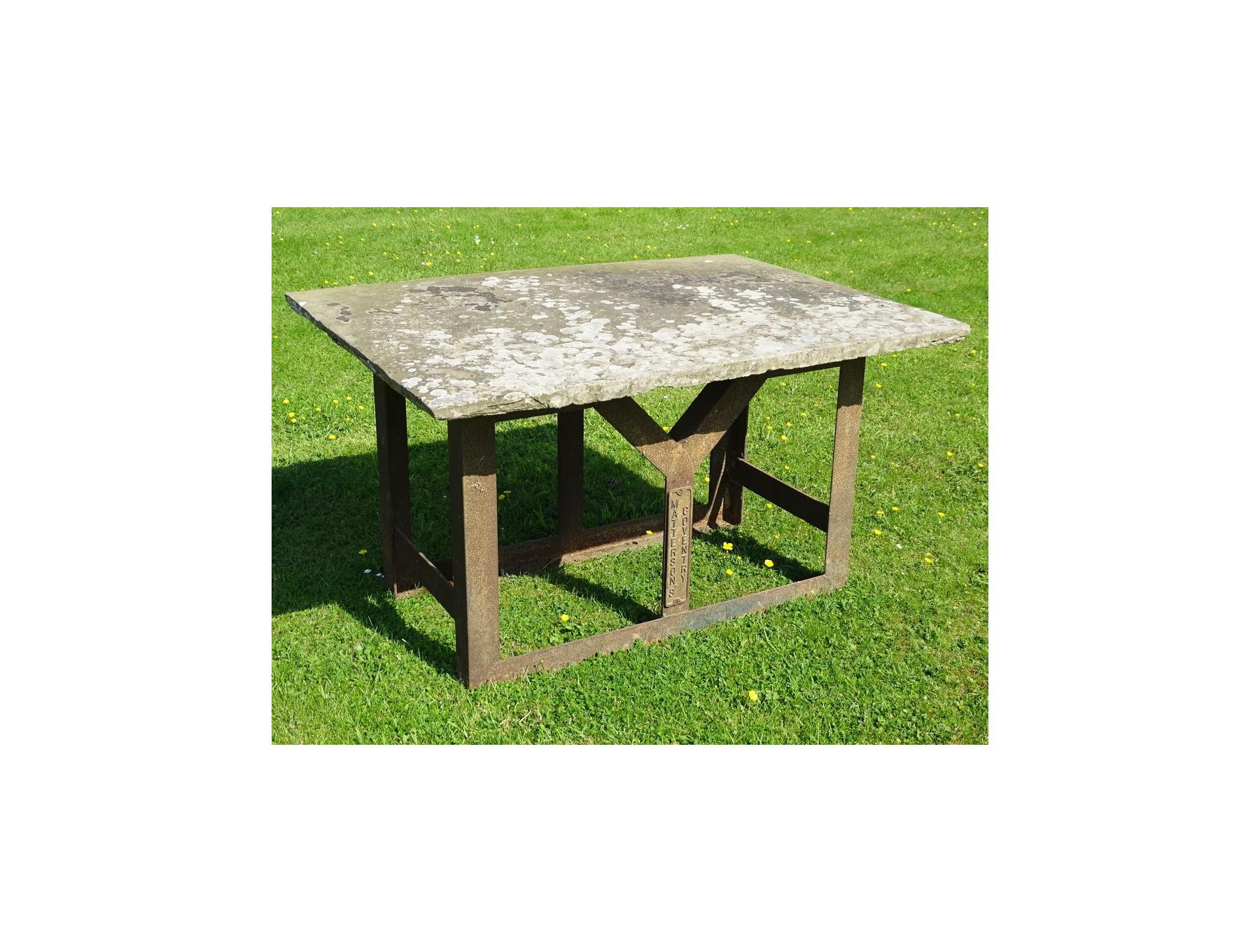 Salvaged Stone Garden Table|