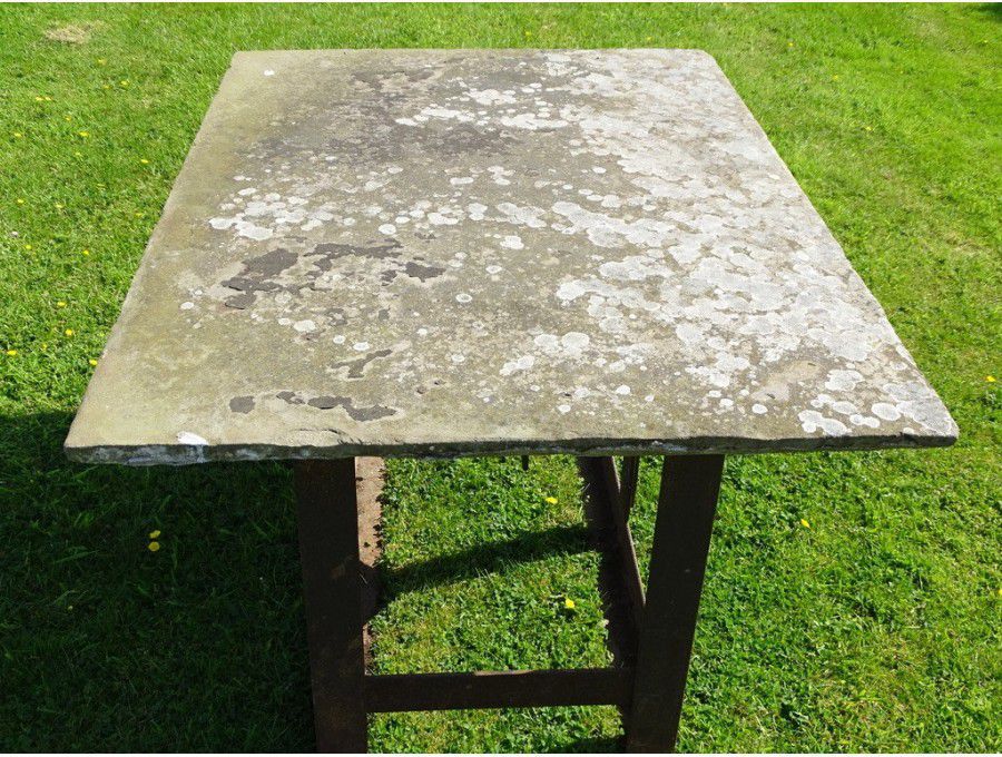 Salvaged Stone Garden Table|
