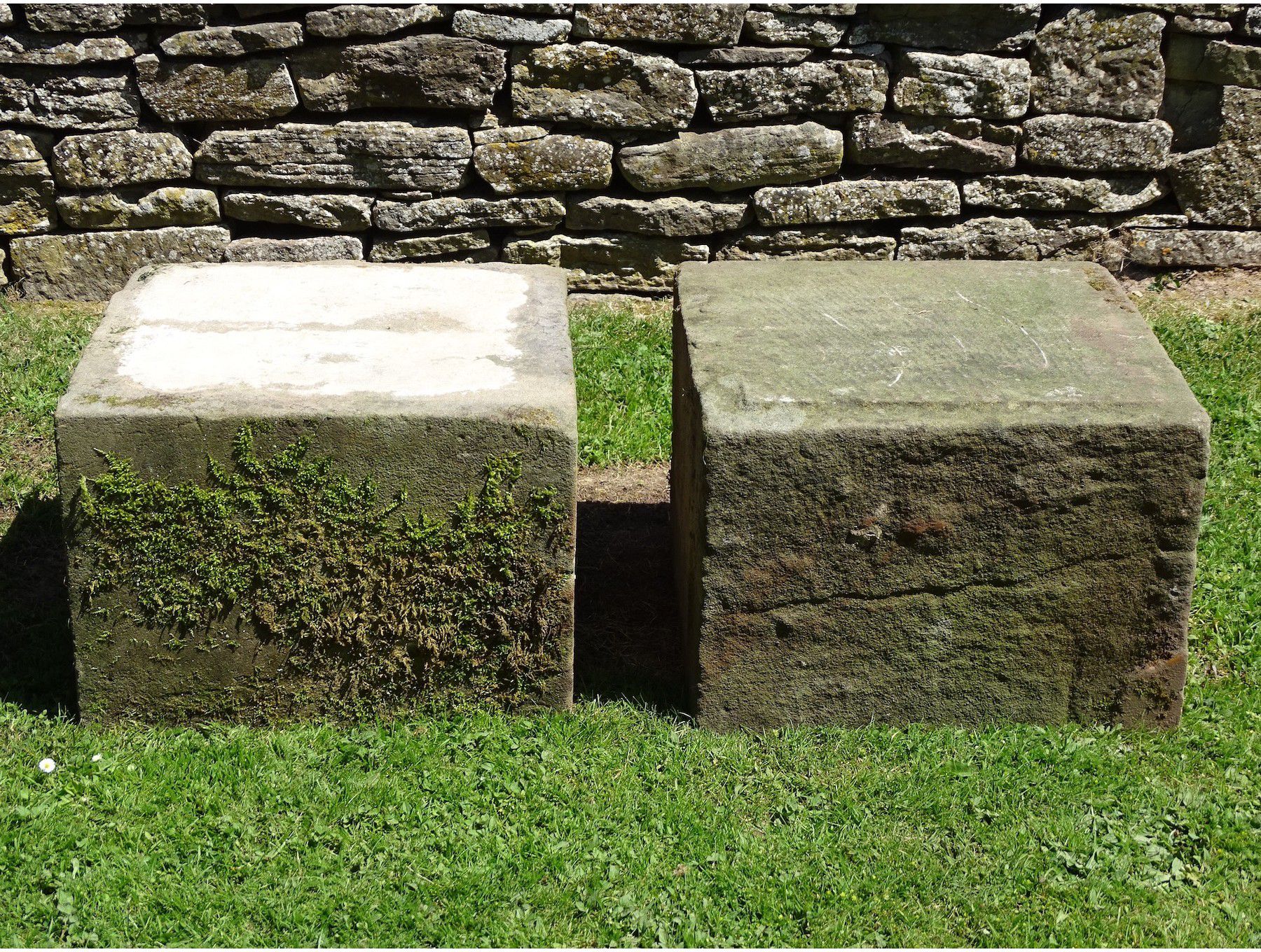 Salvaged Sandstone Blocks (Pair) | Holloways Garden Antiques