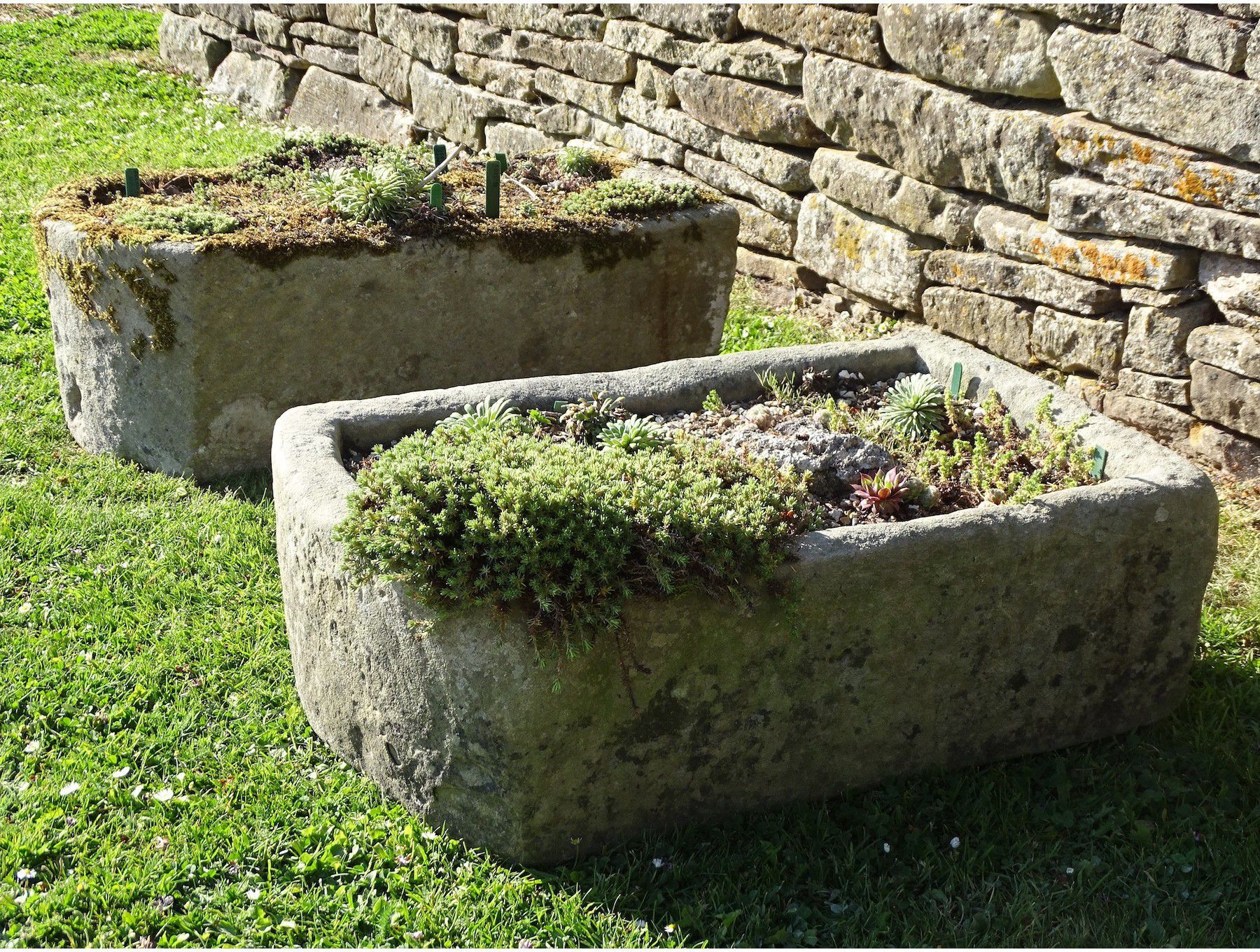 D-end Carved Stone Troughs | Holloways Garden Antiques