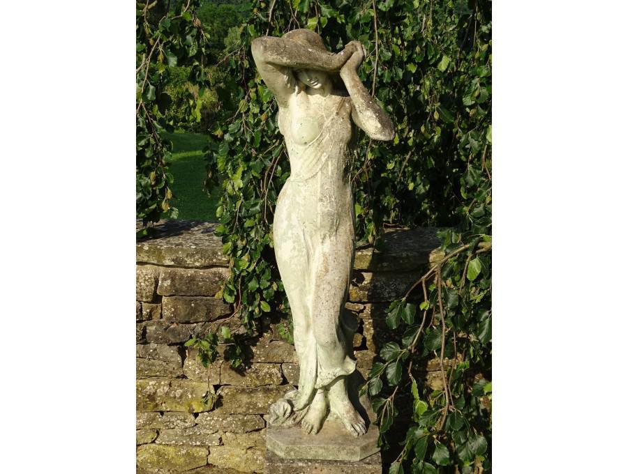 Weathered Statue Shy Maiden Holloways Garden Antiques