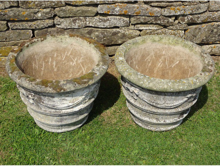 Weathered Garden Planters (Pair) | Holloways Garden Antiques