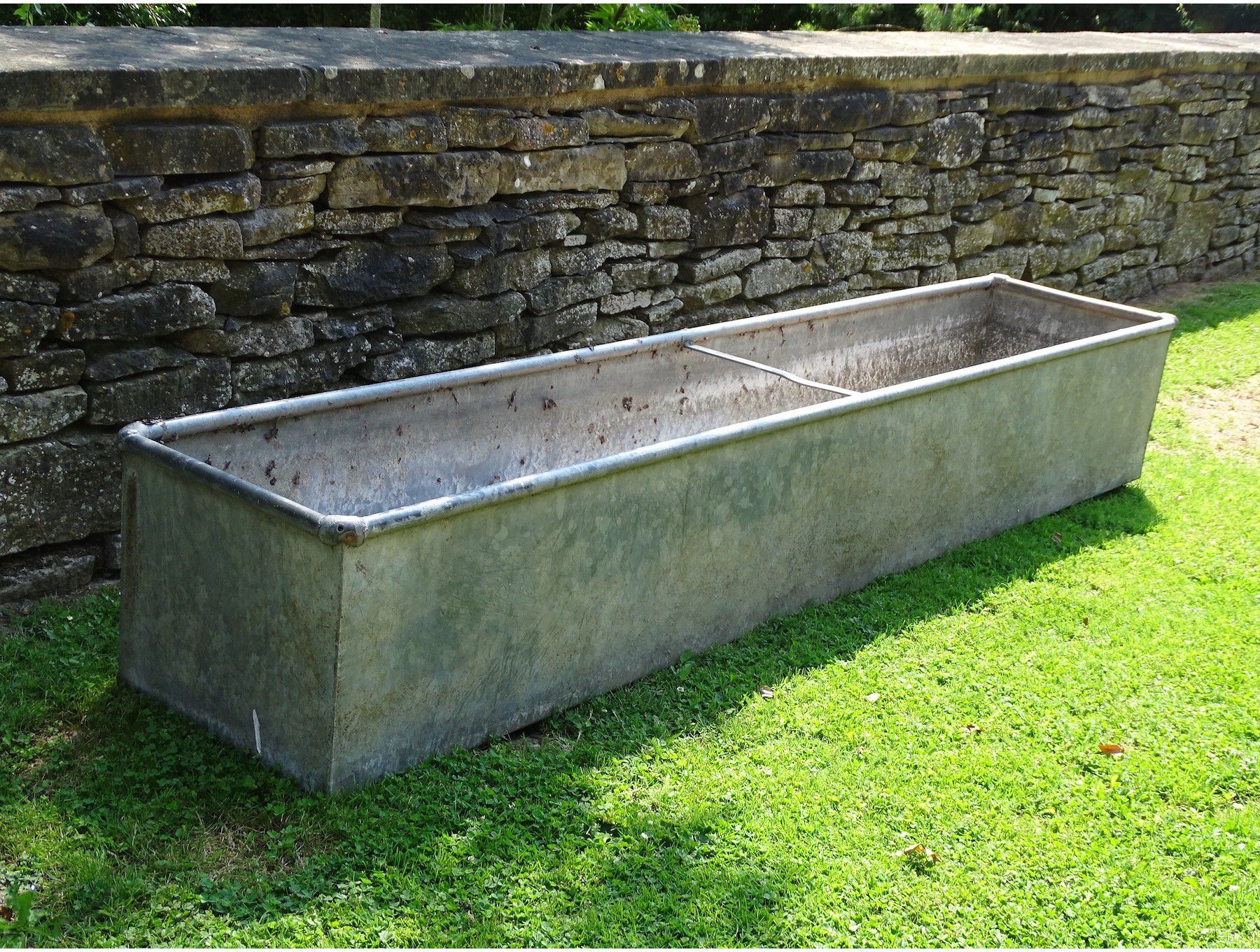 Weathered Galvanised Iron Trough | Holloways Garden Antiques