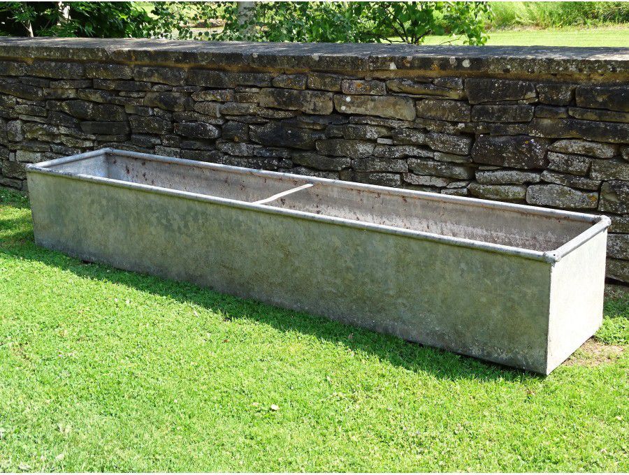 Weathered Galvanised Iron Trough | Holloways Garden Antiques