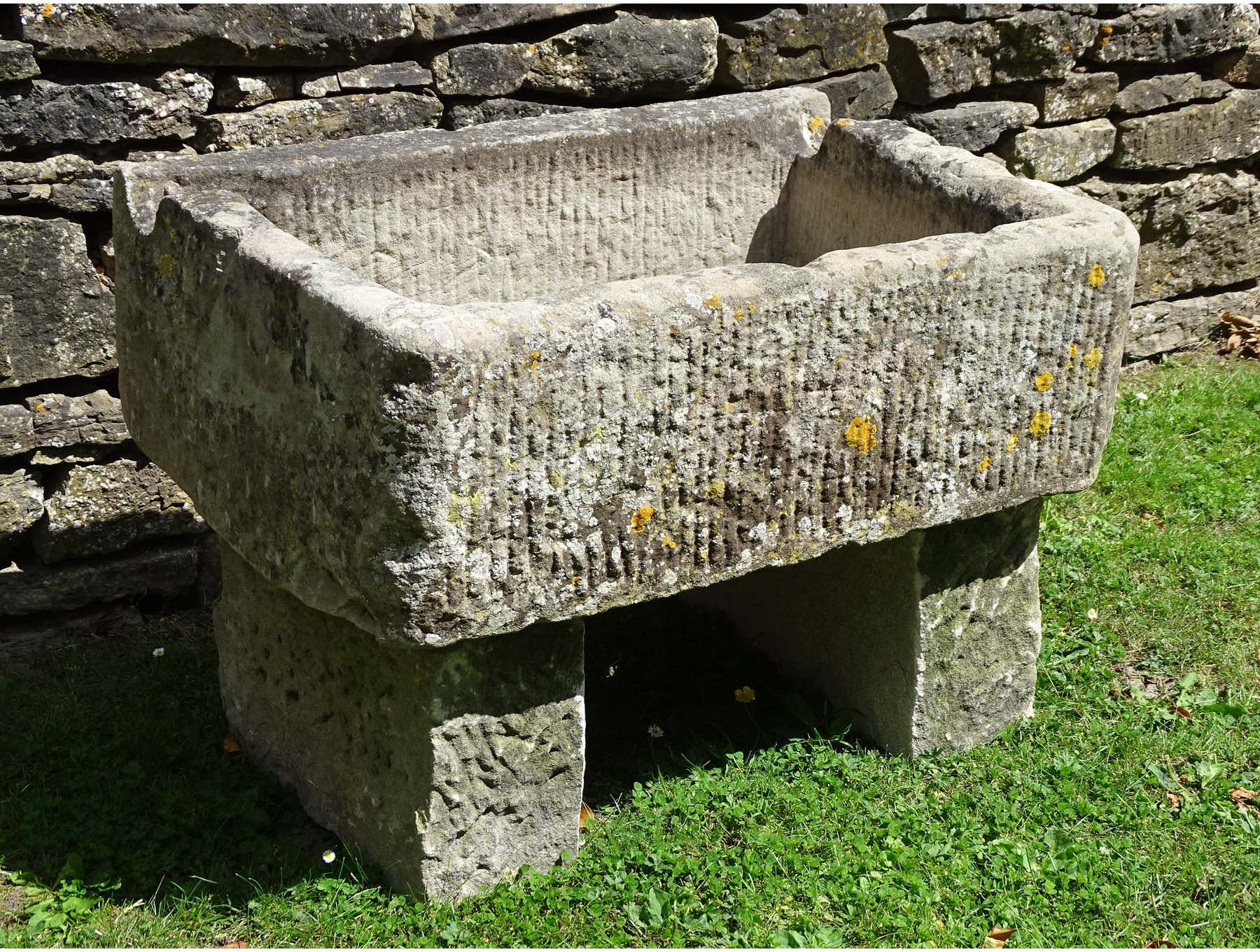 Antique Stone Trough on Blocks | Holloways Garden Antiques