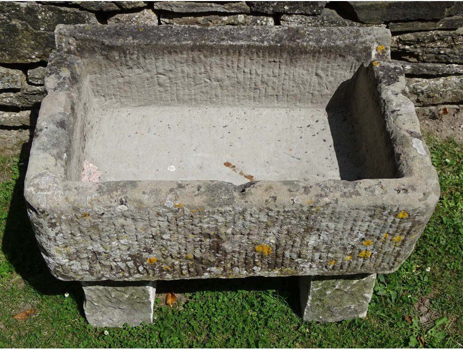Antique Stone Trough on Blocks | Holloways Garden Antiques