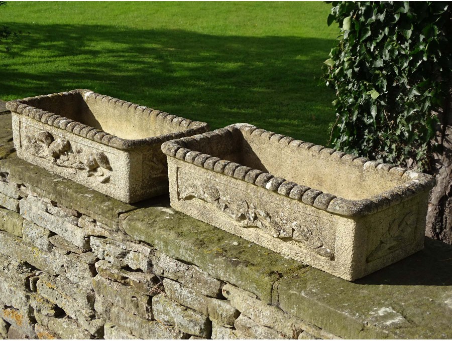 Weathered Plant Troughs (Pair) | Holloways Garden Antiques