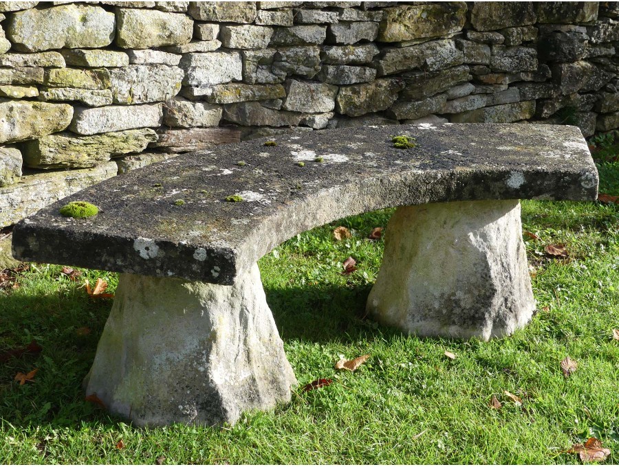 Curved Composition Stone Garden Seat | Holloways Garden Antiques
