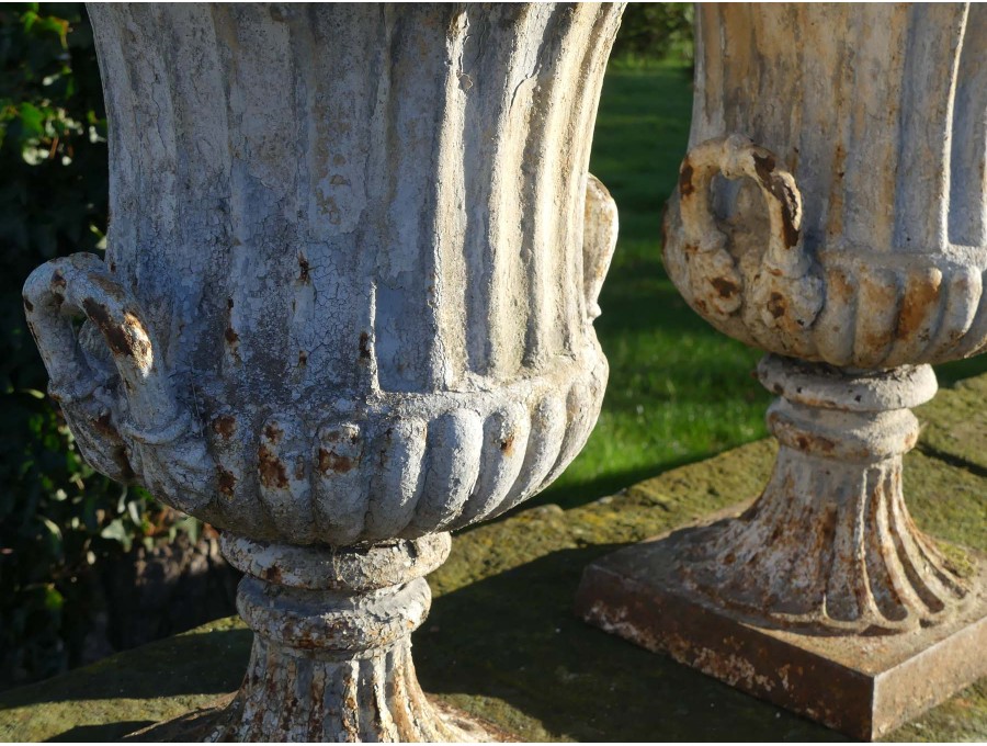 Antique Cast Iron Urns (Pair) | Holloways Garden Antiques